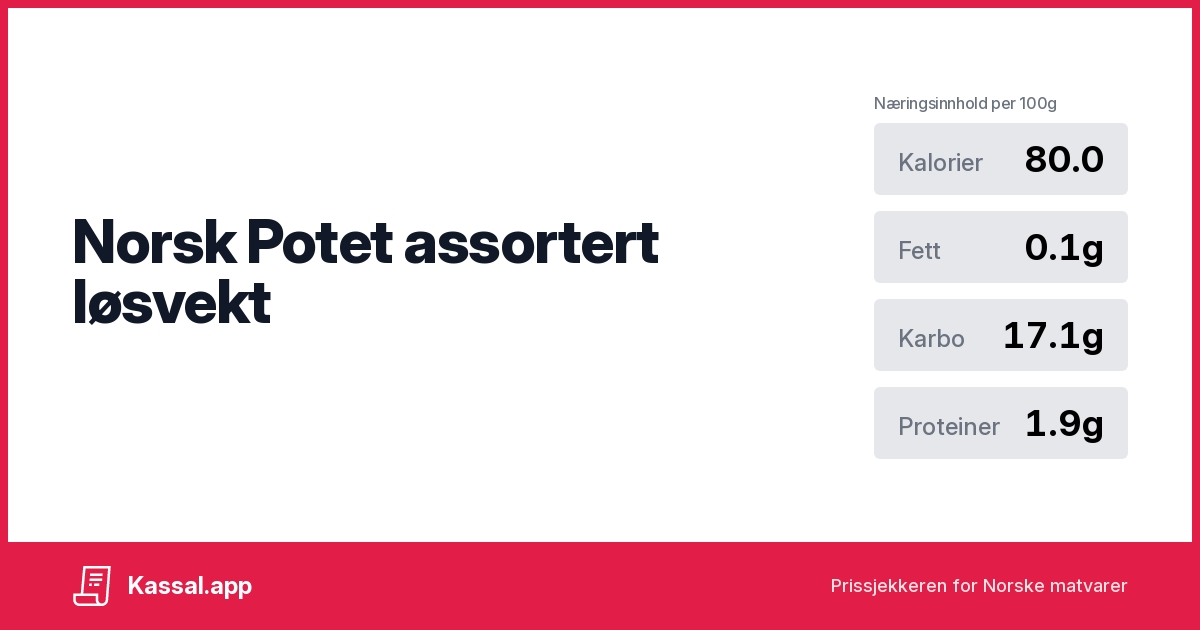 Norsk Potet assortert løsvekt - Kassalapp®