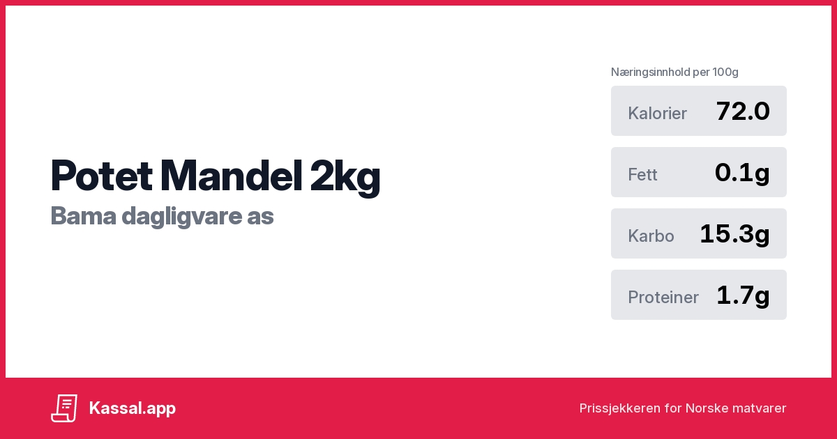 Potet Mandel 2kg - Kassalapp®