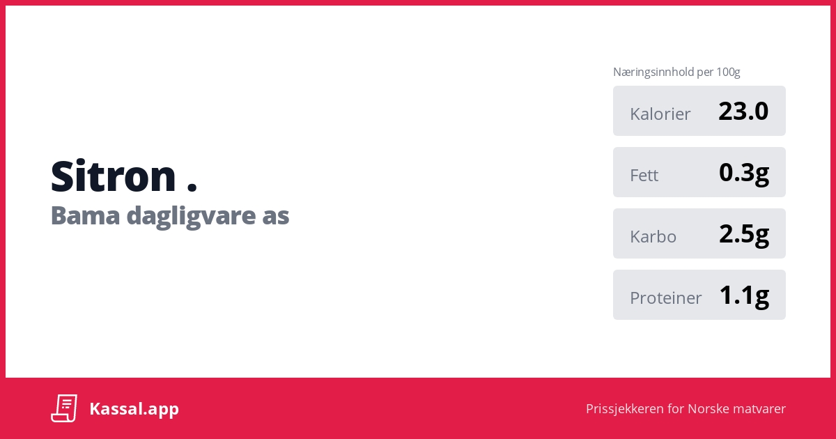 Sitron stykk - Kassalapp®