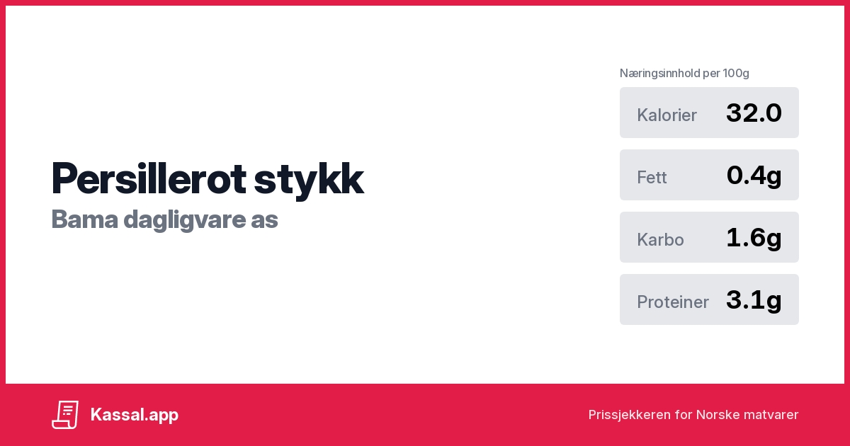 Persillerot pr Kg - Kassalapp®