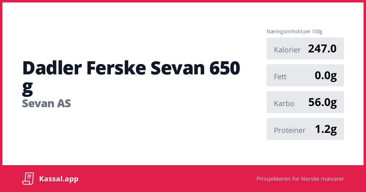 Dadler Ferske Sevan 650 g - Kassalapp®