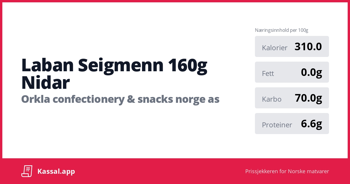 Laban Seigmenn 160g Nidar - Kassalapp®