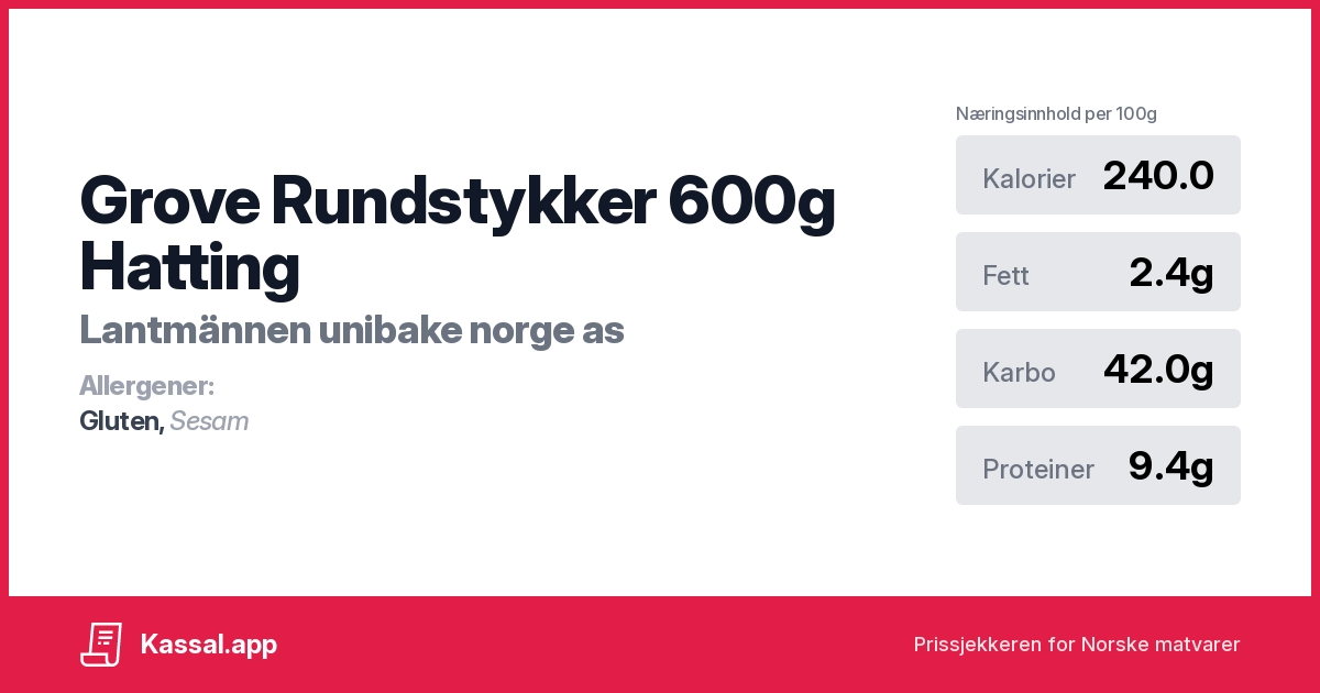 Grove Rundstykker 600g Hatting - Kassalapp®