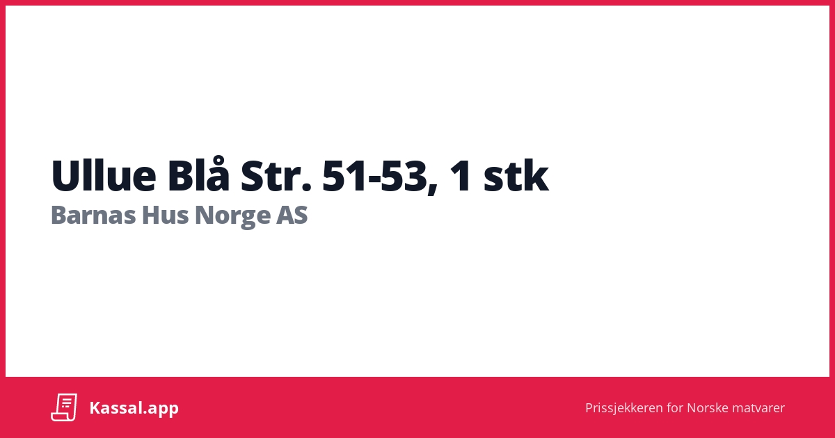 Ullue Blå Str. 51-53, 1 stk - Kassalapp®