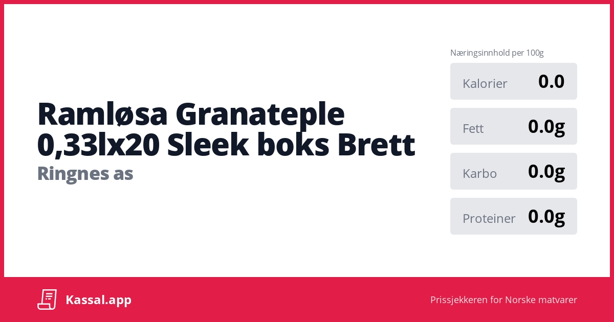 Ramløsa Granateple 0,33lx20 Sleek boks Brett - Kassalapp®