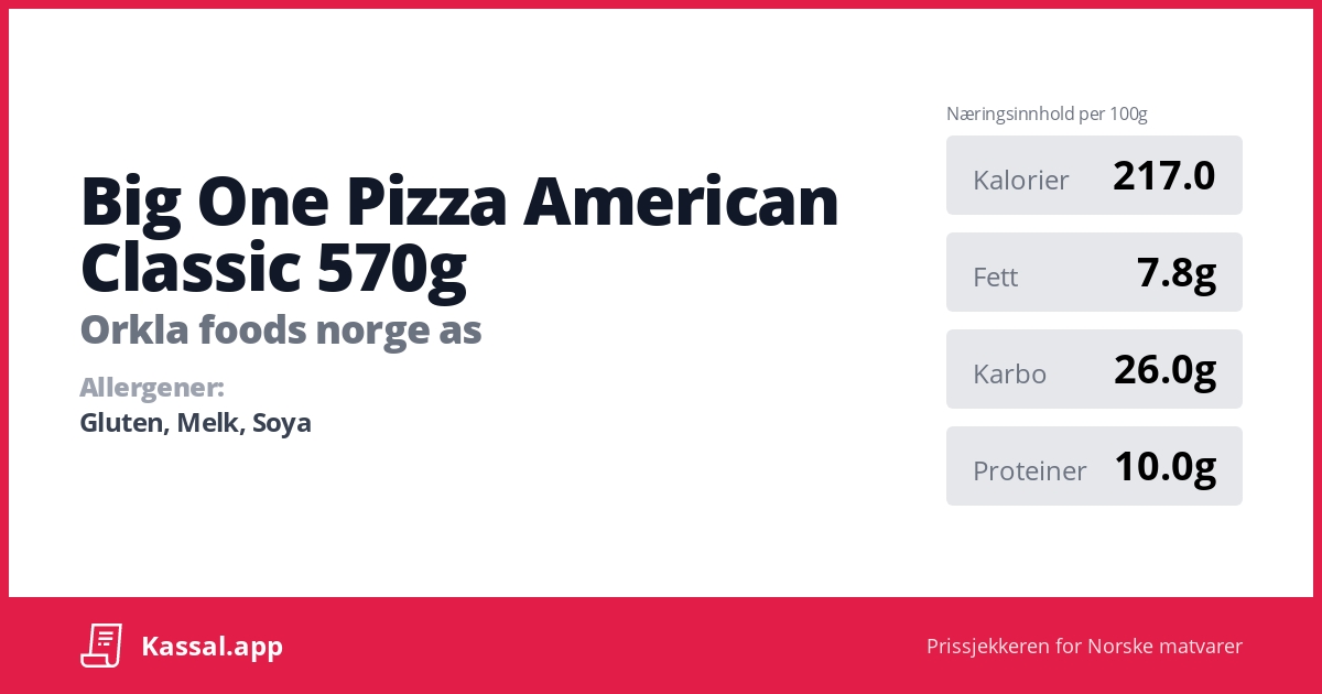 Big One Pizza American Classic 570g - Kassalapp®