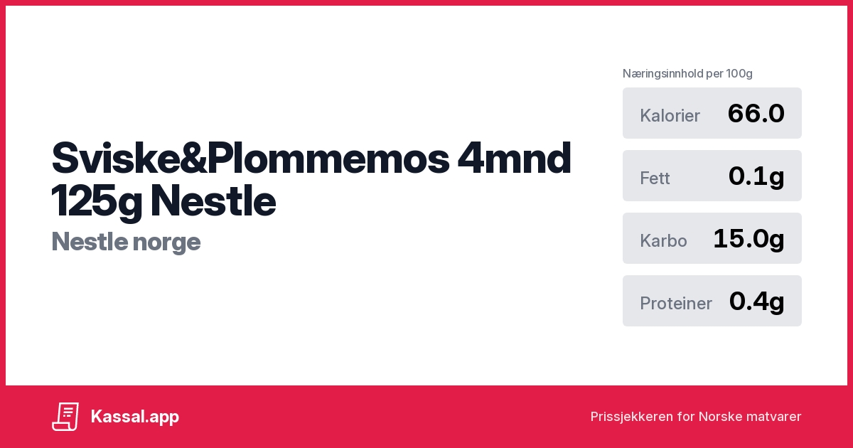 Sviske&Plommemos 4mnd 125g Nestle - Kassalapp®