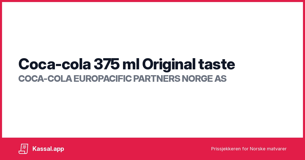 Coca-cola 375 ml Original taste - Kassalapp®