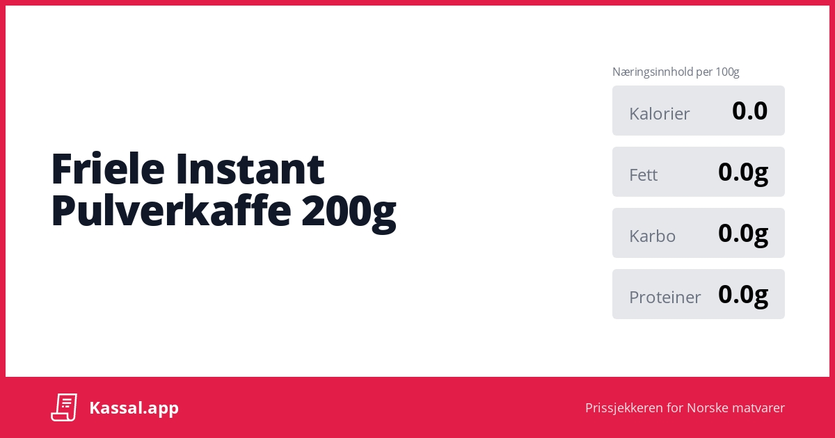 Friele Instant Pulverkaffe 200g - Kassalapp®