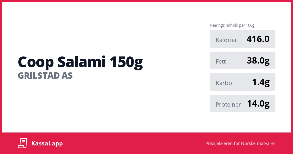 Coop Salami 150g - Kassalapp®