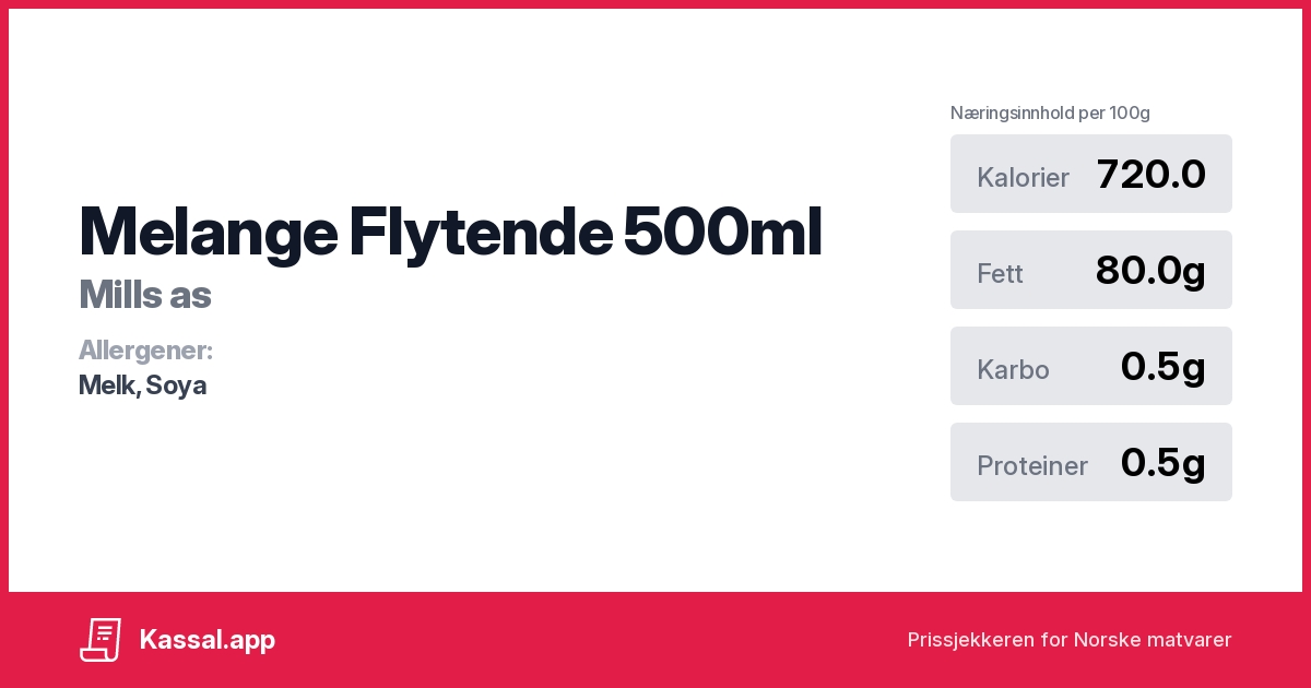 Melange Flytende 500ml - Kassalapp®