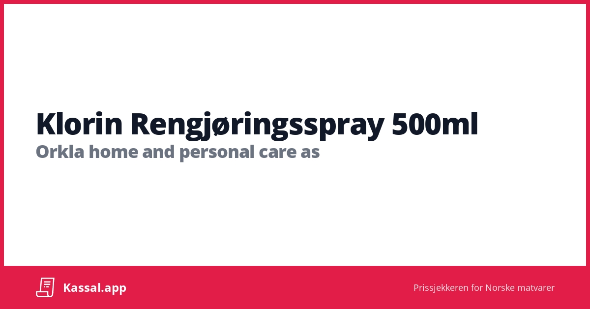 Klorin Rengjøringsspray 500ml - Kassalapp®