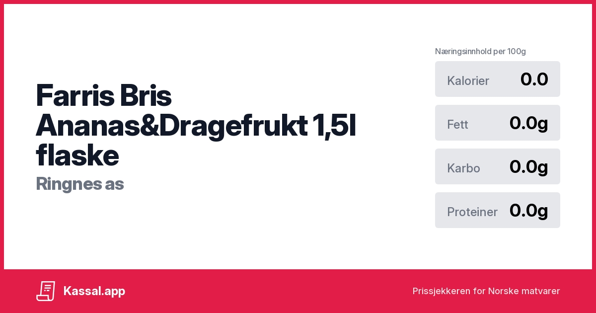 Farris Bris Ananas&Dragefrukt 1,5l flaske - Kassalapp®