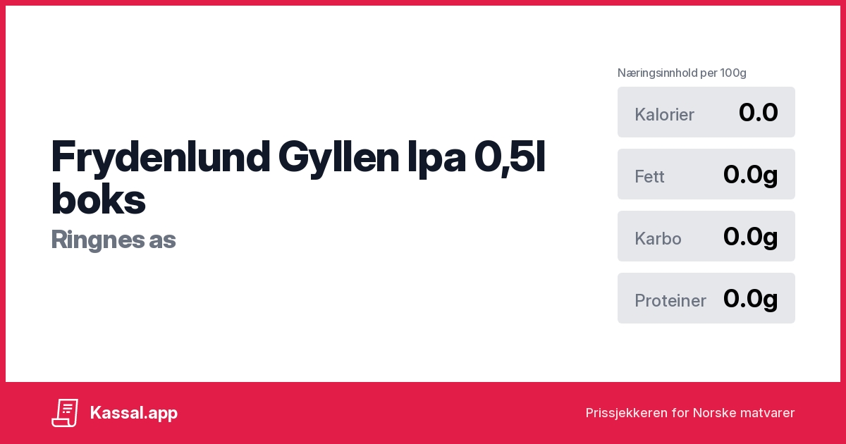 Frydenlund Gyllen Ipa 0,5l boks - Kassalapp®