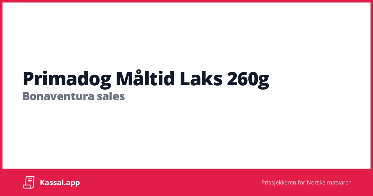 Primadog Måltid Laks 260g - Kassalapp®