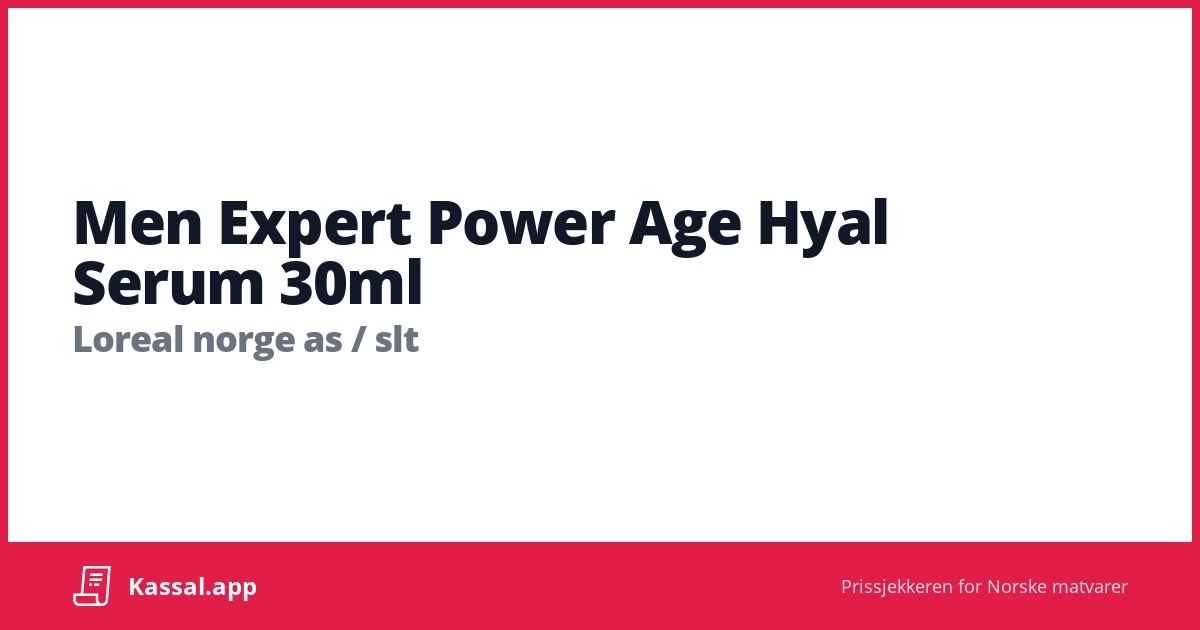 Men Expert Power Age Hyal Serum 30ml - Kassalapp®