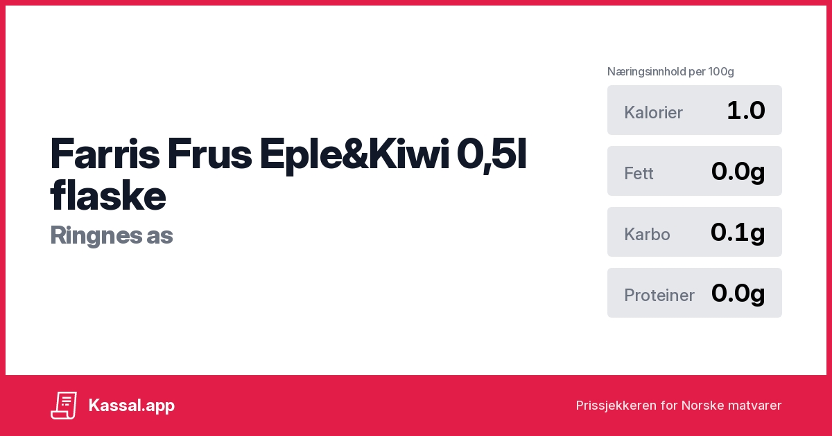 Farris Frus Eple&Kiwi 0,5l flaske - Kassalapp®