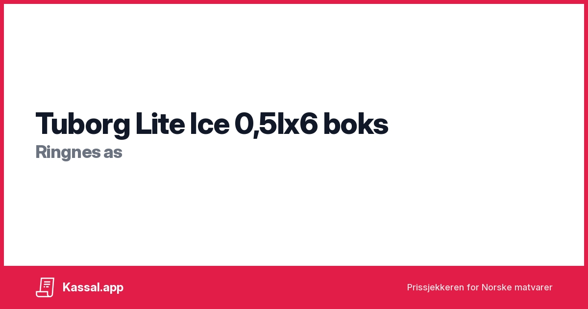 Tuborg Lite Ice 0,5lx6 boks - Kassalapp®