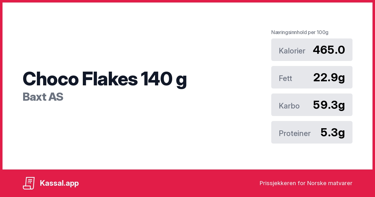 Choco Flakes 140 g - Kassalapp®