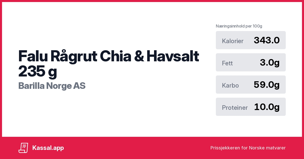 Falu Rågrut Chia & Havsalt 235 g - Kassalapp®