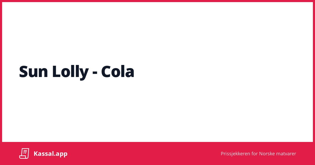 Sun Lolly Cola Kassalapp®