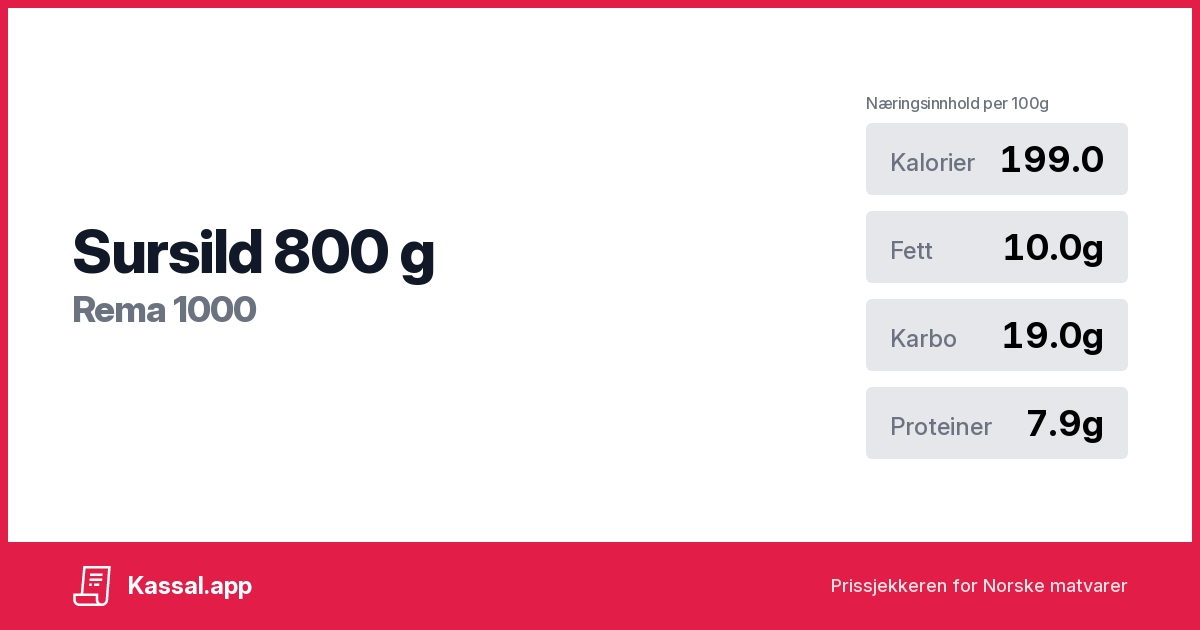 Sursild 800 g - Kassalapp®