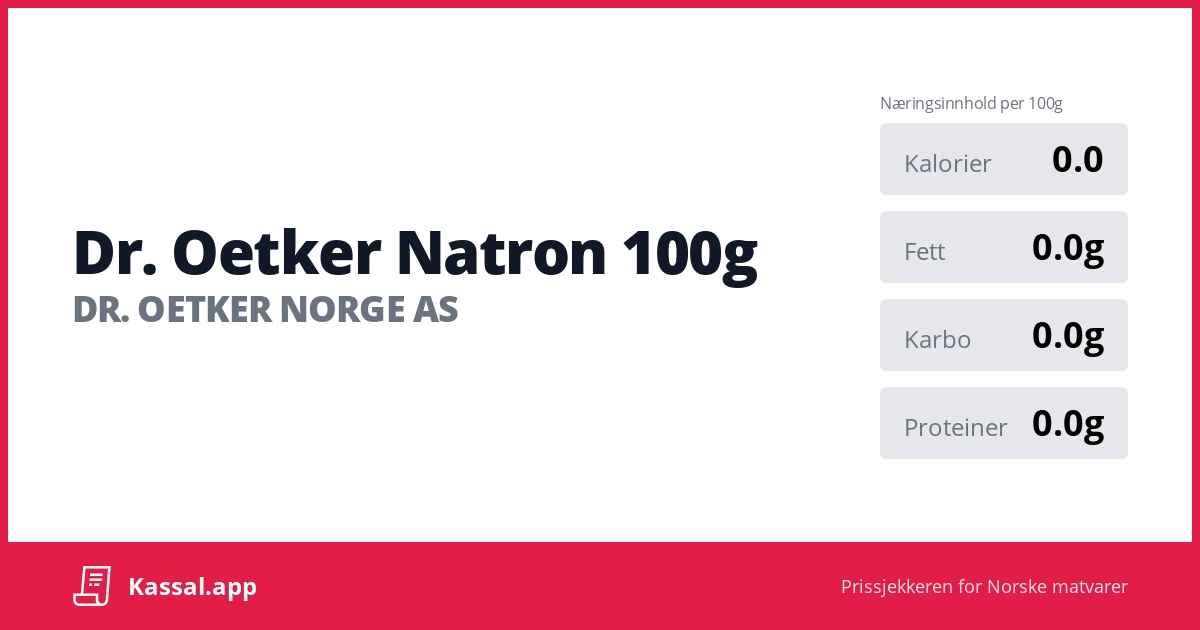 Dr. Oetker Natron 100g - Kassalapp®