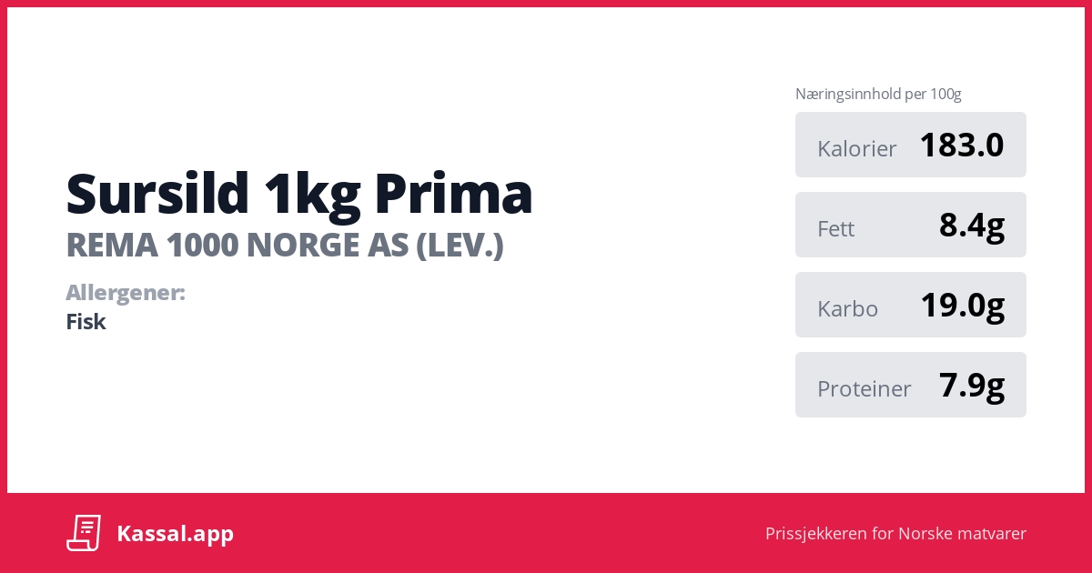 Sursild 1kg Prima - Kassalapp®