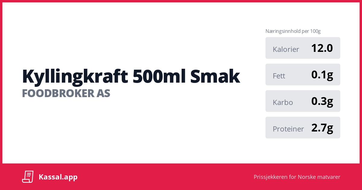 Kyllingkraft 500ml Smak - Kassalapp®