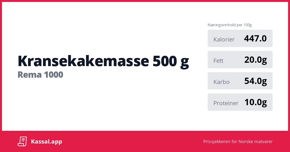 Kransekakemasse 500 g - Kassalapp®