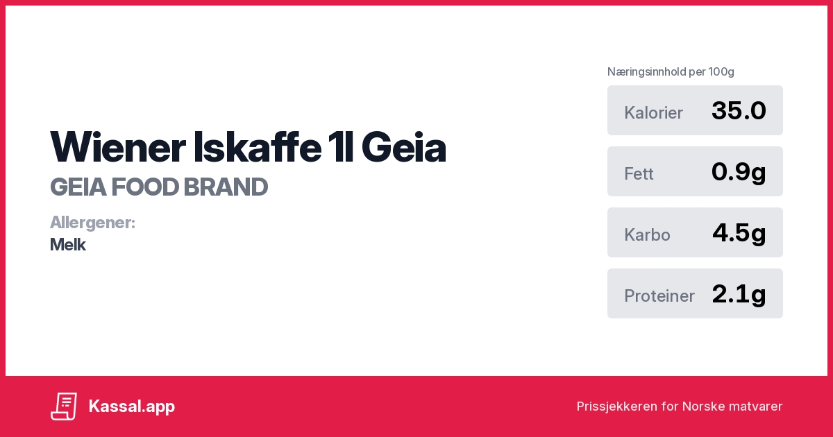 Wiener Iskaffe 1l Geia - Kassalapp®