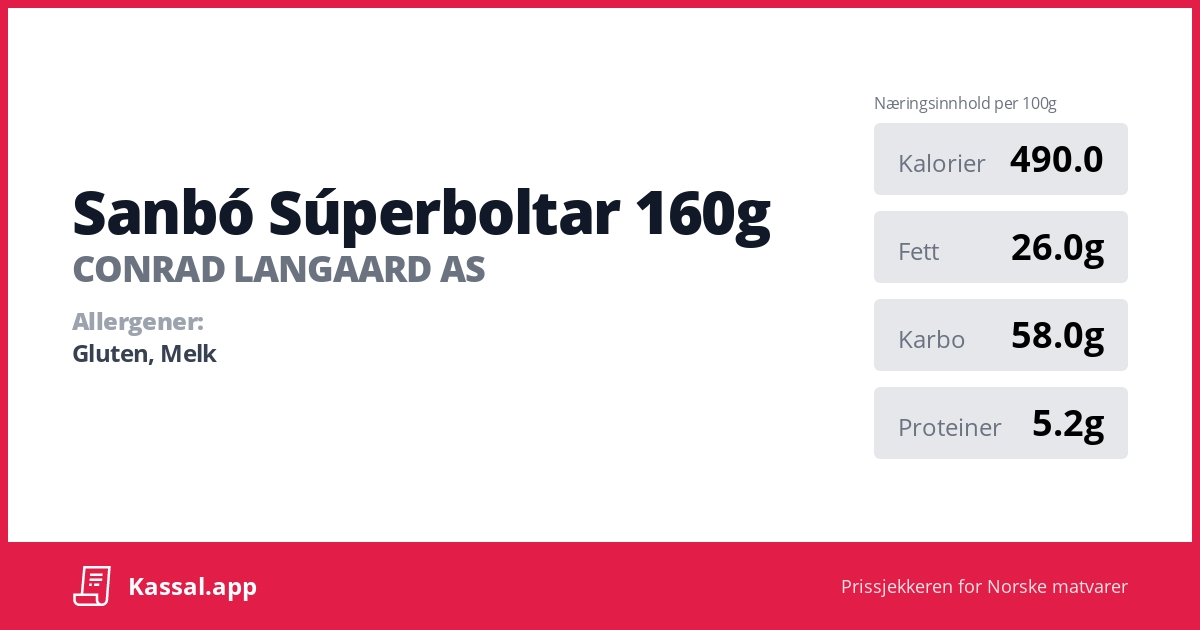 Sanbó Súperboltar 160g - Kassalapp®