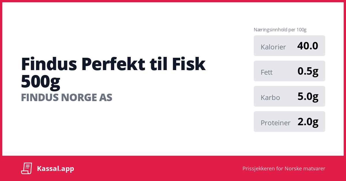 Findus Perfekt til Fisk 500g - Kassalapp®