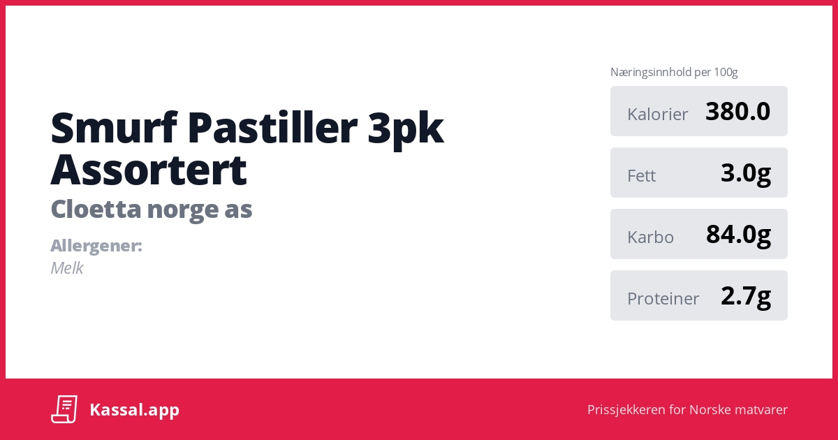 Smurf Pastiller 3pk Assortert - Kassalapp®
