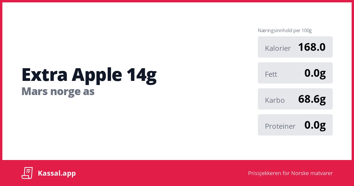 Extra Apple 14g - Kassalapp®