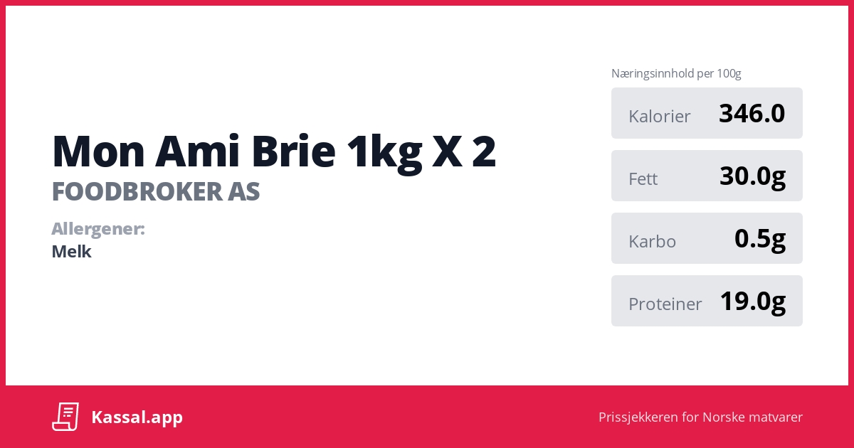 Mon Ami Brie 1kg X 2 - Kassalapp®