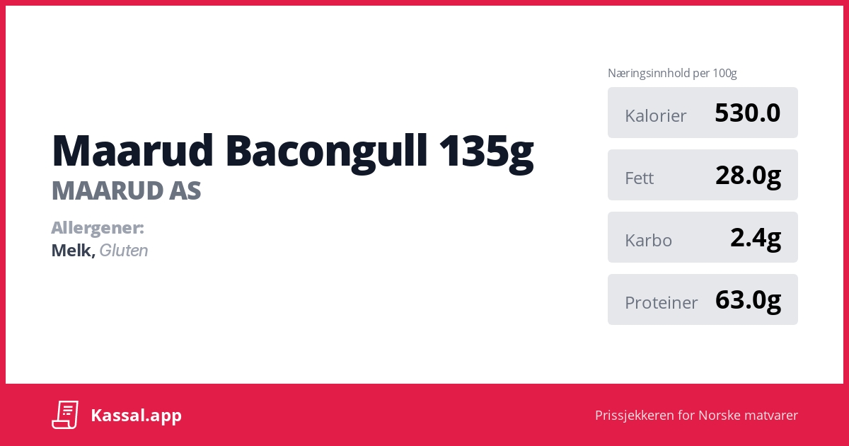 Maarud Bacongull 135g - Kassalapp®