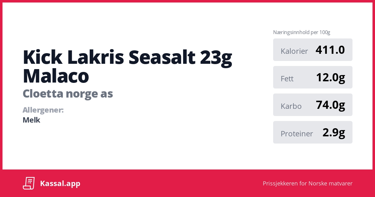 Kick Lakris Seasalt 23g Malaco - Kassalapp®