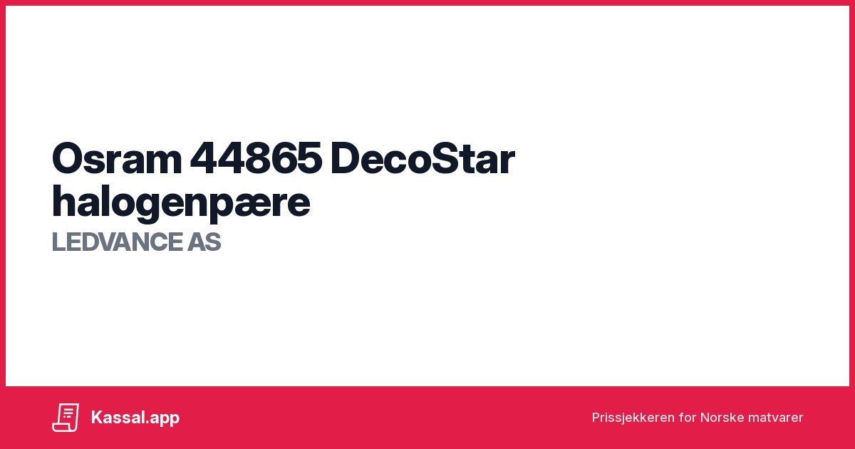Osram 44865 DecoStar halogenpære - Kassalapp®