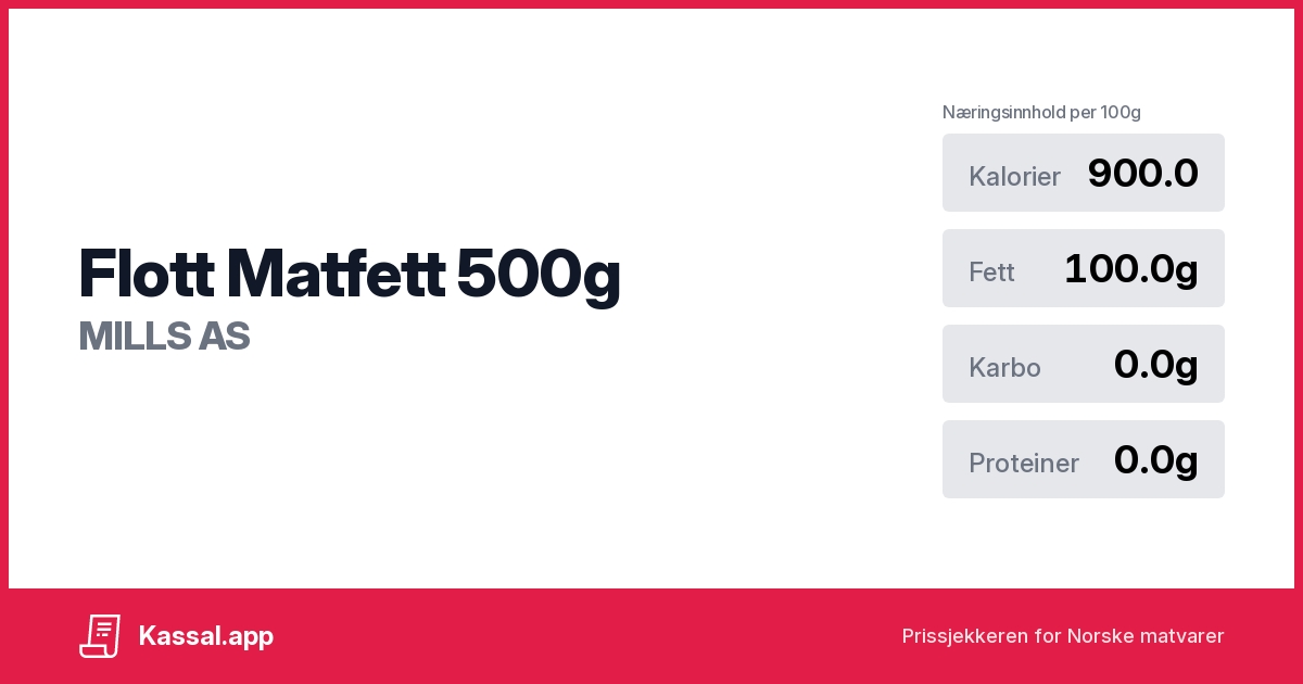 Flott Matfett 500g - Kassalapp®