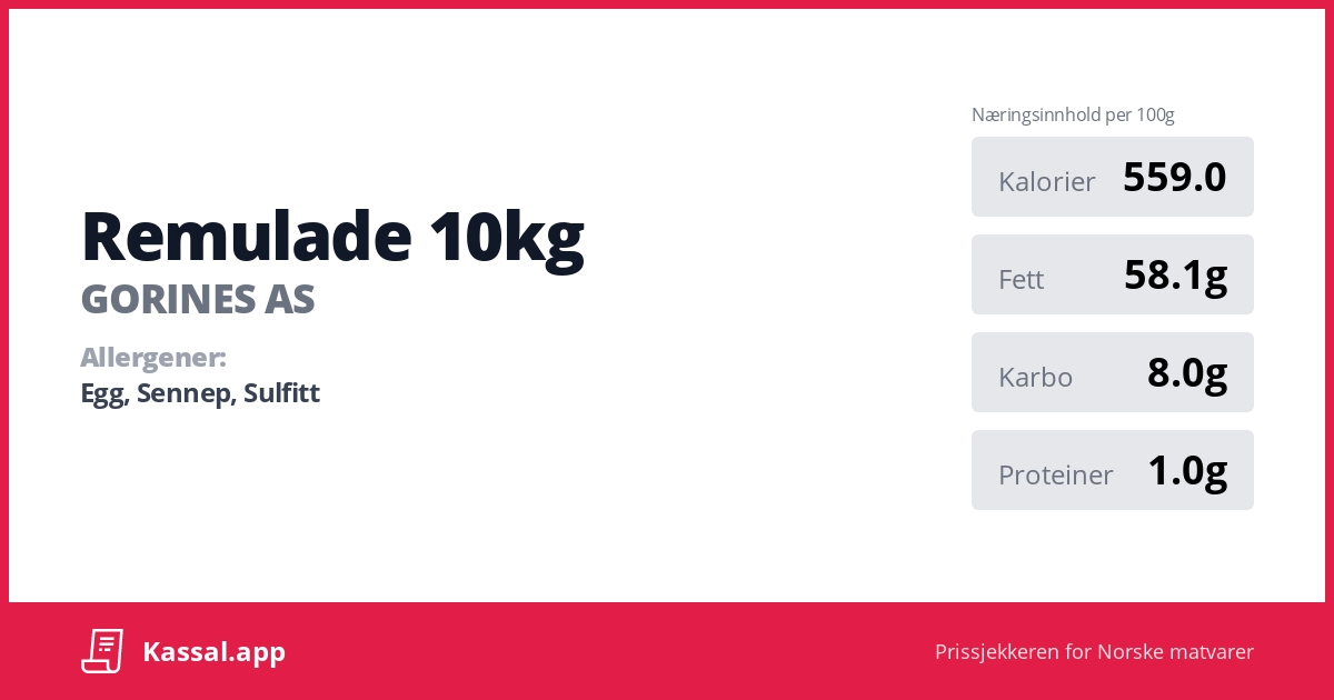 Remulade 10kg - Kassalapp®