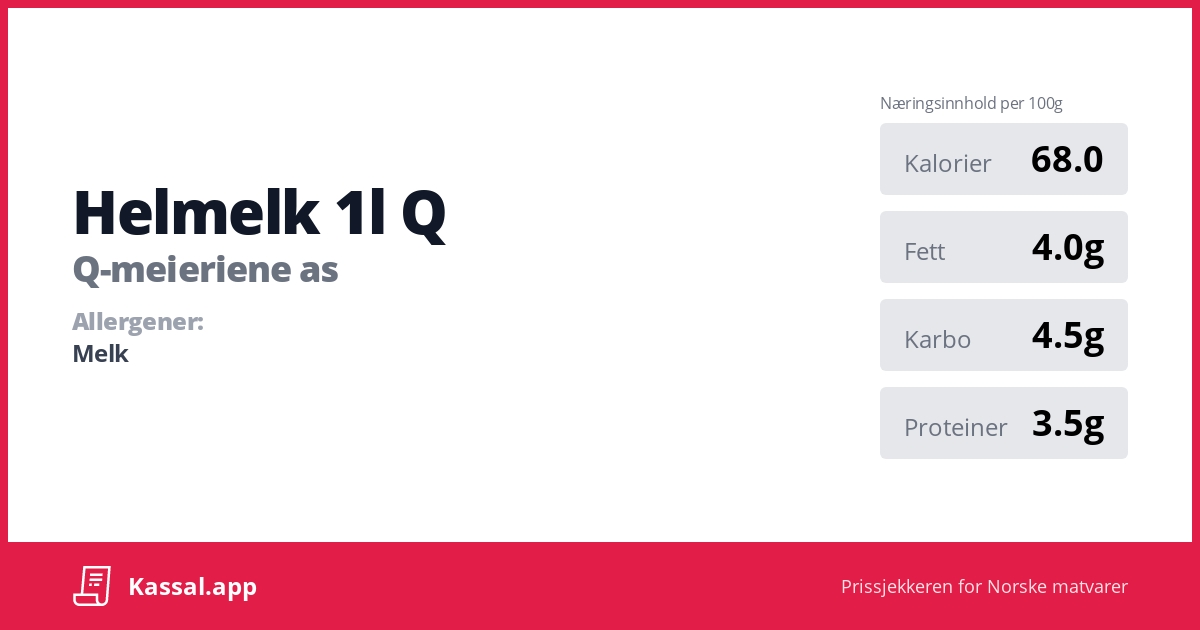 Helmelk 1l Q - Kassalapp®