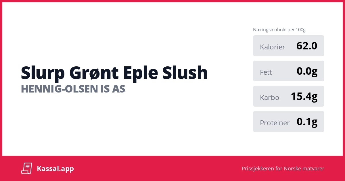 Slurp Grønt Eple Slush - Kassalapp®
