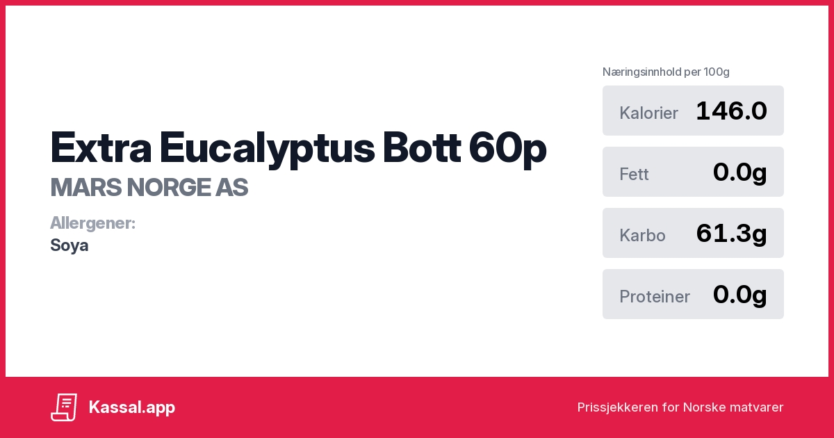 Extra Eucalyptus Bott 60p - Kassalapp®